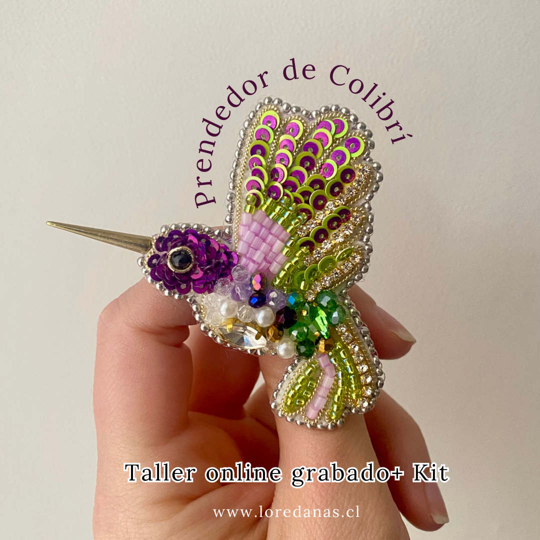 Taller grabado+ Kit materiales/ PRENDEDOR COLIBRÍ L002 – LOREDANA´S